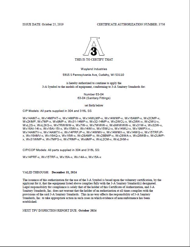 Certifications & Associations – Wayland