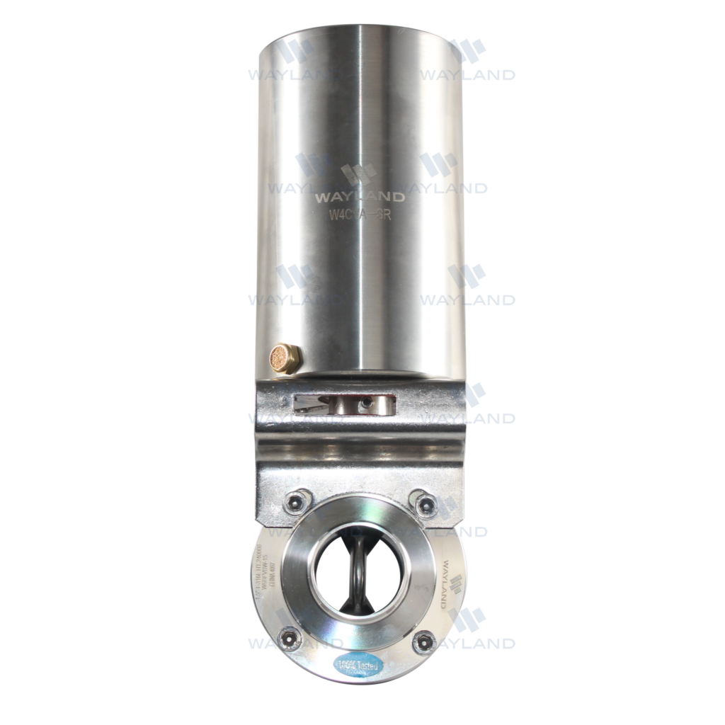 BUTT-WELD BUTTERFLY VALVE W/ SPRING RETURN VERTICAL CANISTER ACTUATOR ...